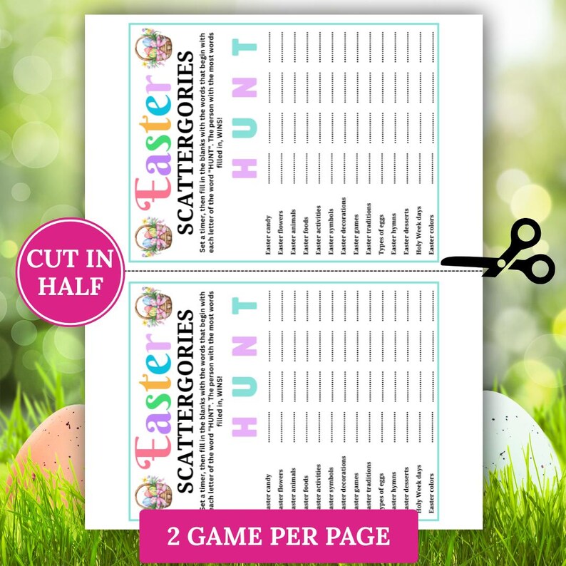Easter Scattergories Game, Easter Printable Game, Category Challenge ...