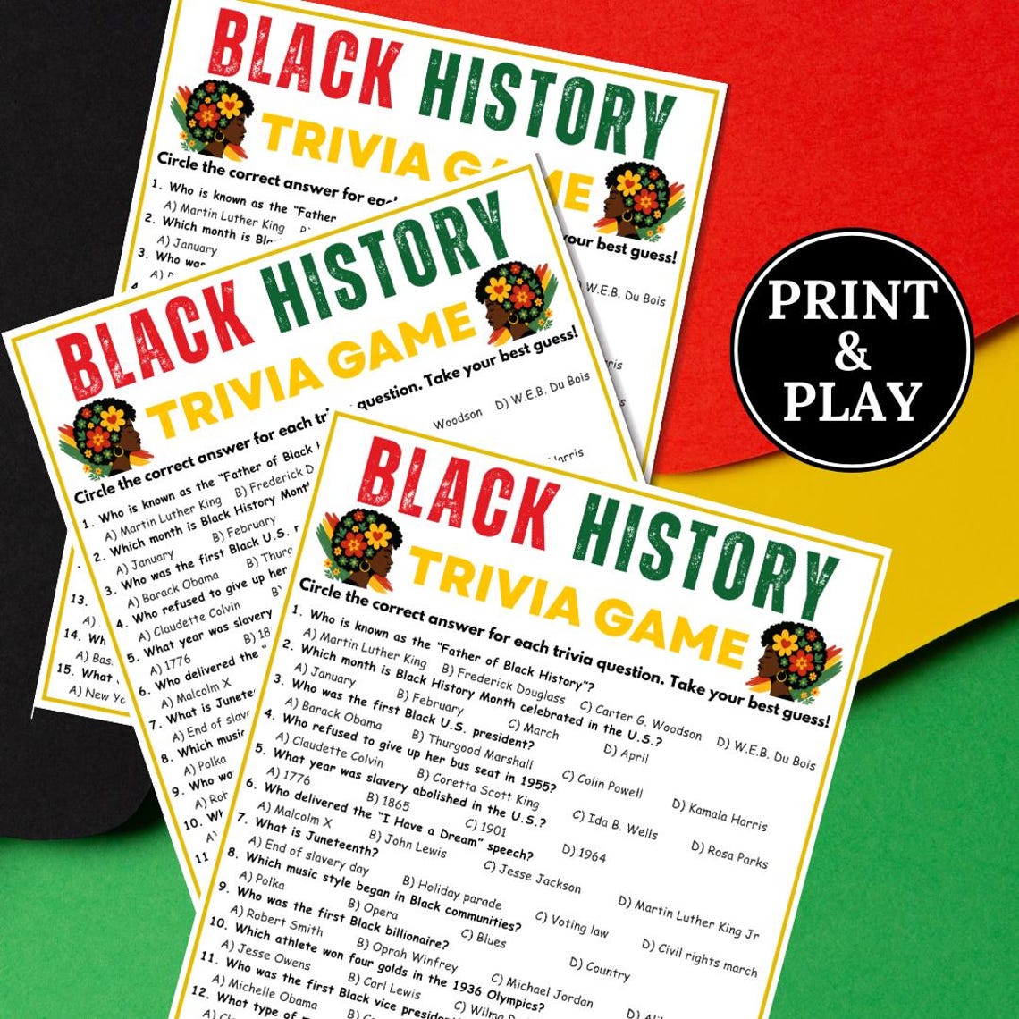 Black History Trivia Game, Black History Month, Trivia Quiz, Black ...