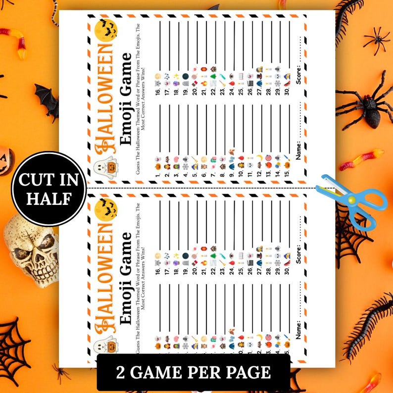 Halloween Emoji Game, Printable Halloween Games, Halloween Emoji ...