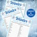Winter Finish the Phrase Game, Printable Winter Group Party Game ...