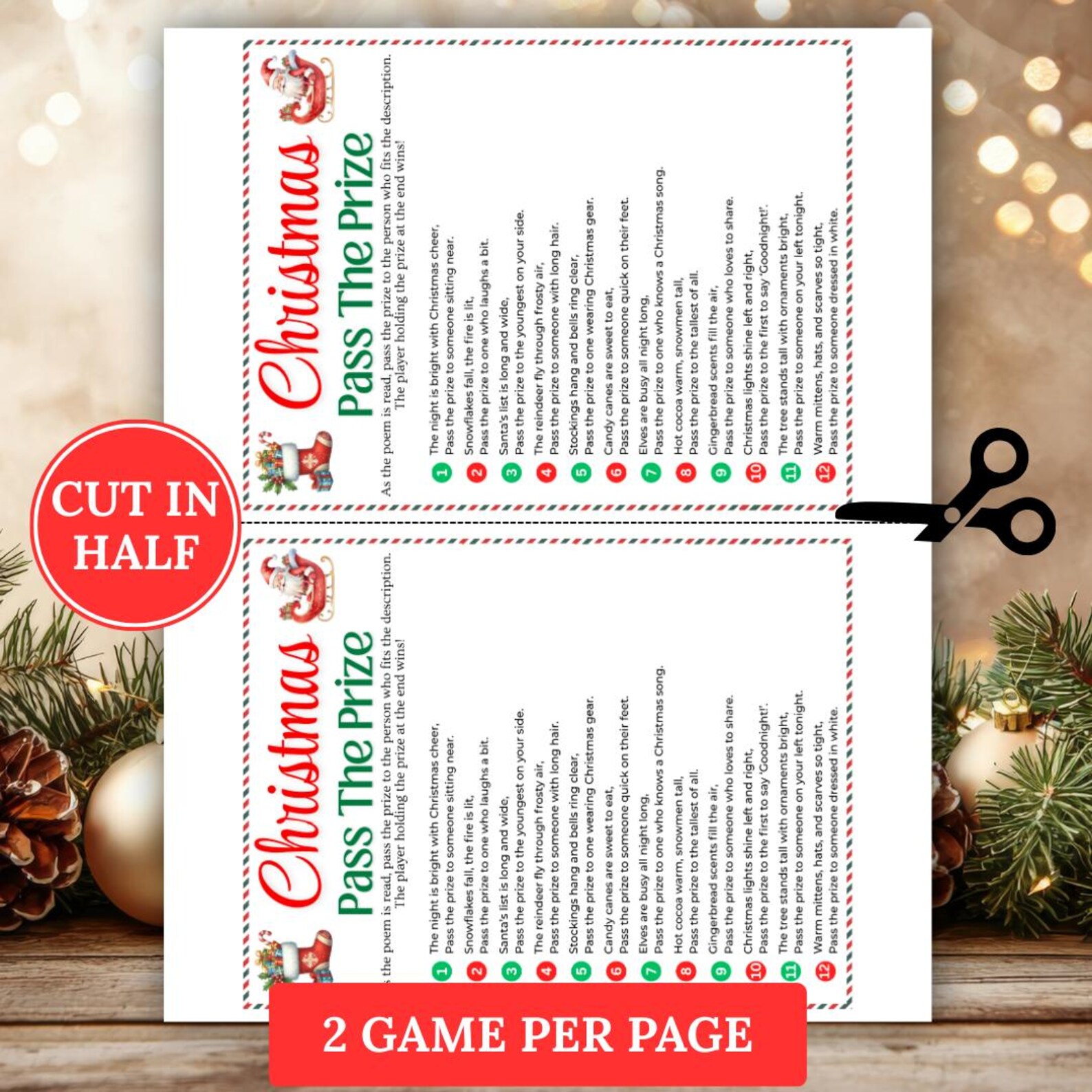 Christmas Pass the Prize Game, Pass the Gift, Christmas Party Game ...