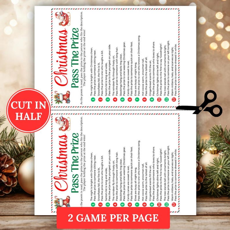 Christmas Pass the Prize Game, Pass the Gift, Christmas Party Game ...