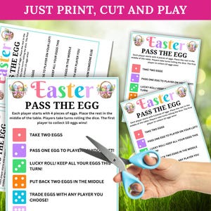 Easter Pass the Egg Game, Easter Dice Game, Easter Pass the Prize, Left ...
