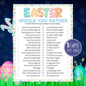 Easter Day Would You Rather Game, Printable This or That Games for Kids ...