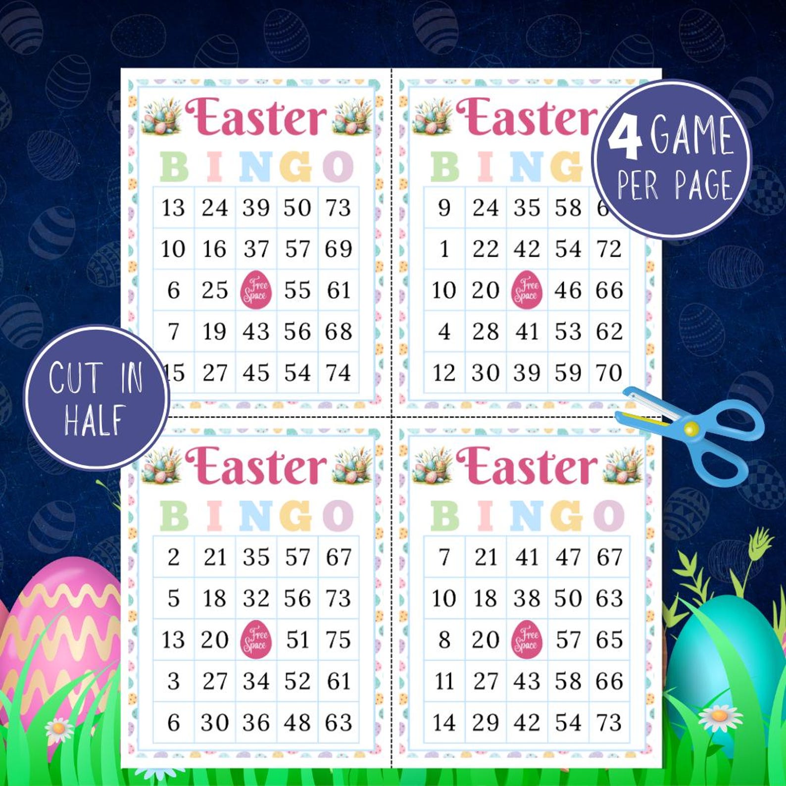 200 Easter Day Bingo Cards, Easter Day Bingo Game, Instant Download ...