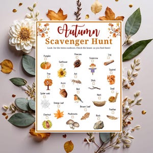 Fall Scavenger Hunt, Printable Outdoor Treasure Hunt for Kids, Hunt ...