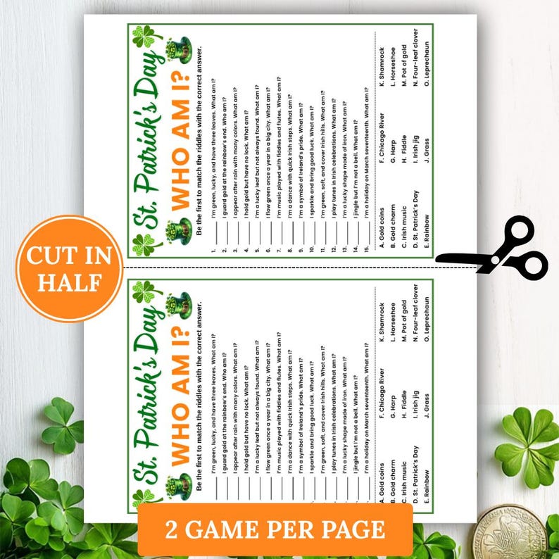 St. Patrick’s Who Am I Riddles, Holiday Riddles, St. Patrick's Day ...