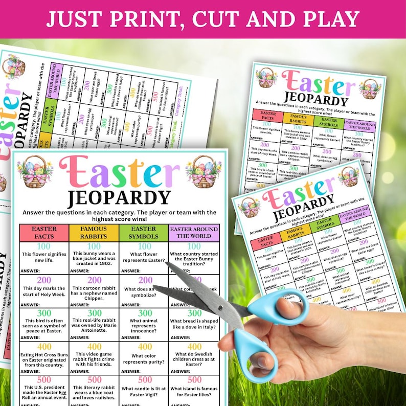Easter Jeopardy Game, Printable Activity, Easter Party Game, Trivia ...