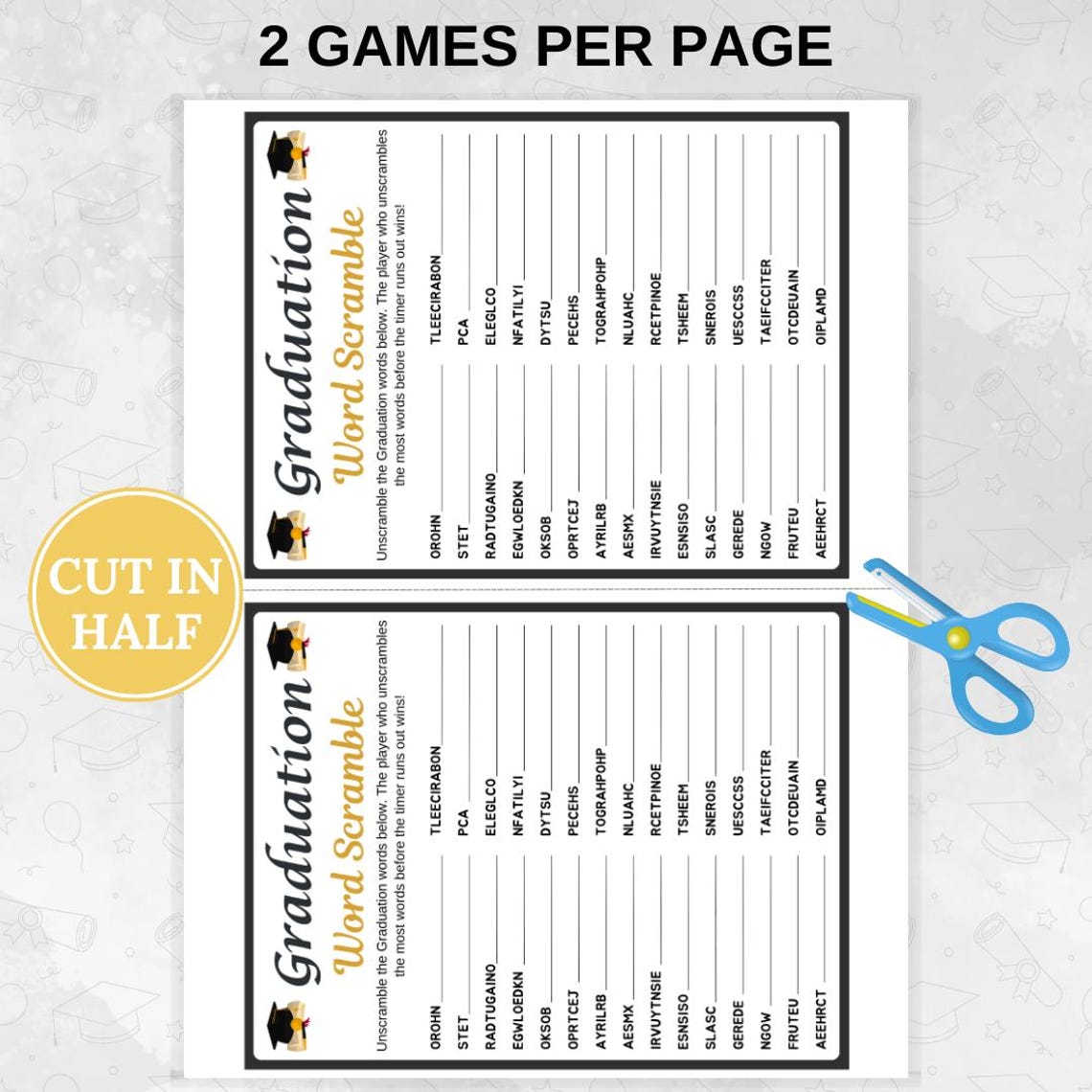 Graduation Word Scramble Game, Graduation Games, Graduation Word ...