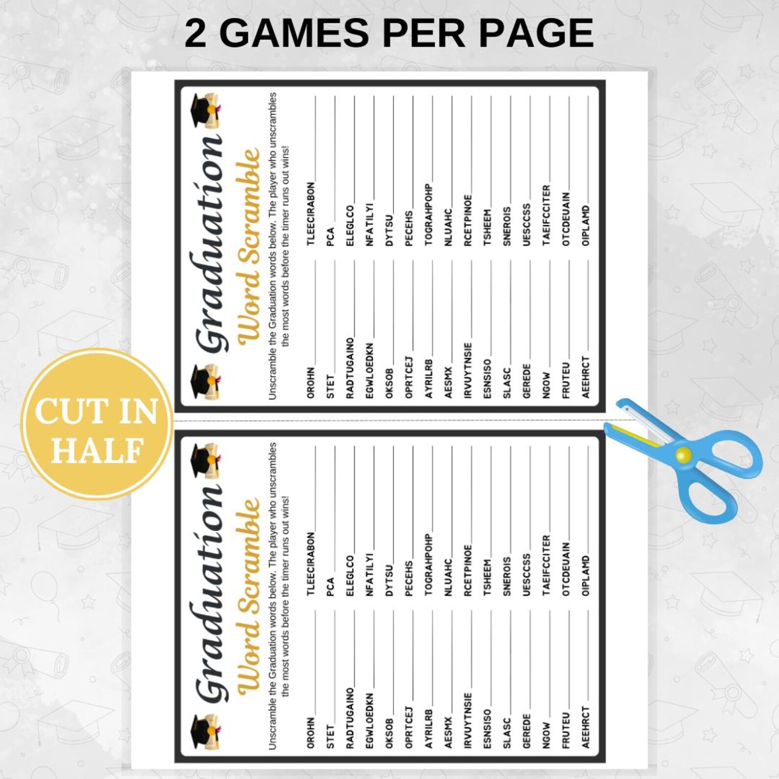 Graduation Word Scramble Game, Graduation Games, Graduation Word ...