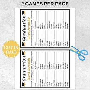 Graduation Word Scramble Game, Graduation Games, Graduation Word ...