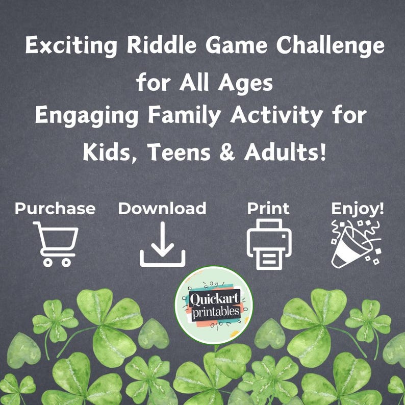 St. Patrick’s Day Riddle Game, Printable Saint Patricks Day Party Games ...