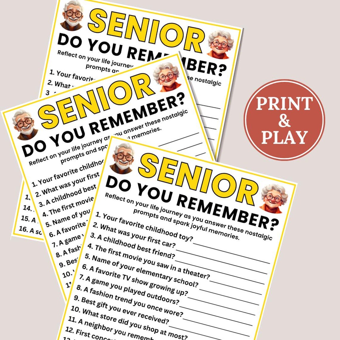 Game for Senior Citizens, Do You Remember Game, Seniors Memory Games ...