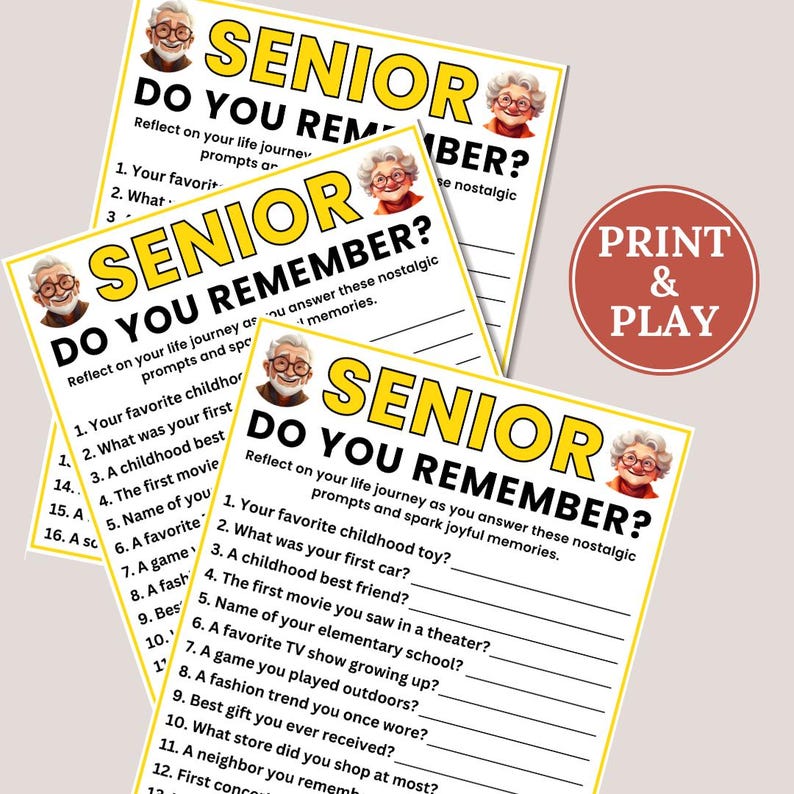 Game for Senior Citizens, Do You Remember Game, Seniors Memory Games ...
