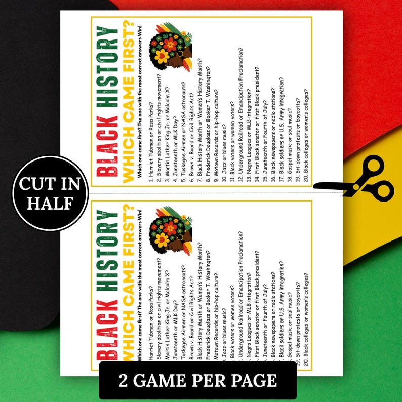 Black History Which Came First Game, Black History Trivia, Black ...