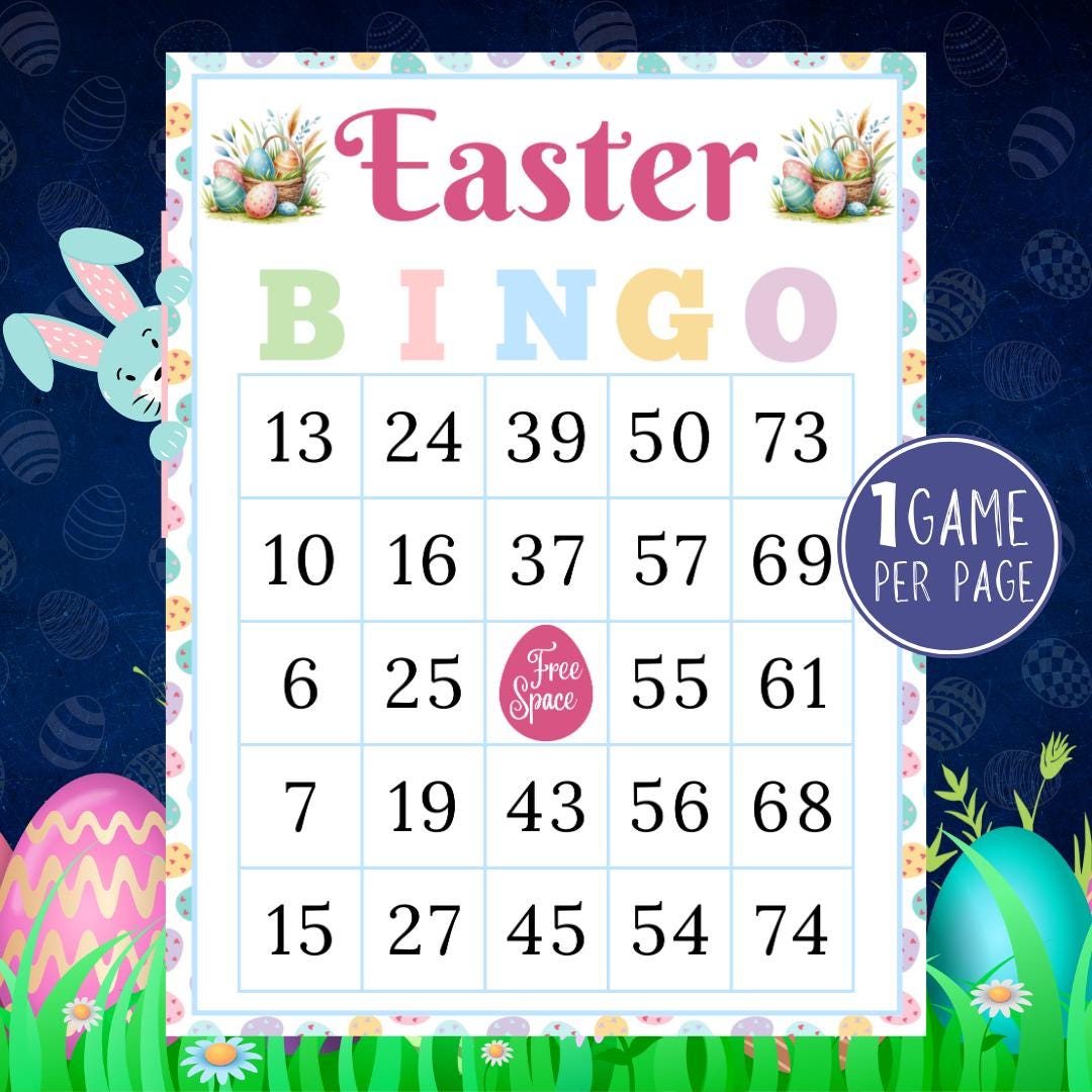 200 Easter Day Bingo Cards, Easter Day Bingo Game, Instant Download ...