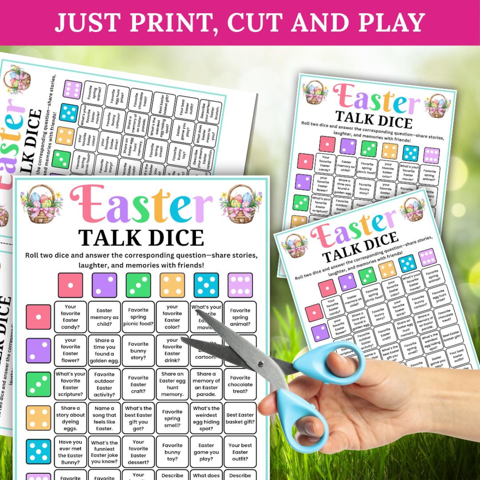 Easter Talk Dice Game, Table Talk Dice, Get to Know You Dice Game ...