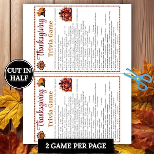 Thanksgiving Trivia Game, Printable Thanksgiving Game, Fall Games ...