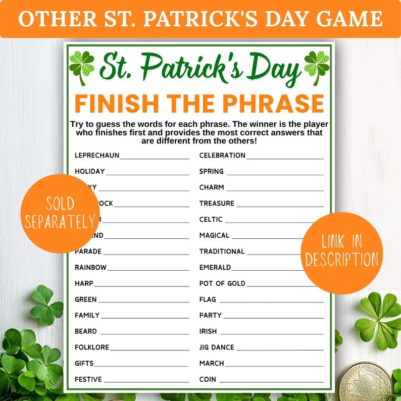 St Patricks Day Mad Libs, St Paddys Games, Irish Party Game, St ...