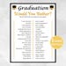 Graduation Would You Rather Game, Printable This or That Games ...