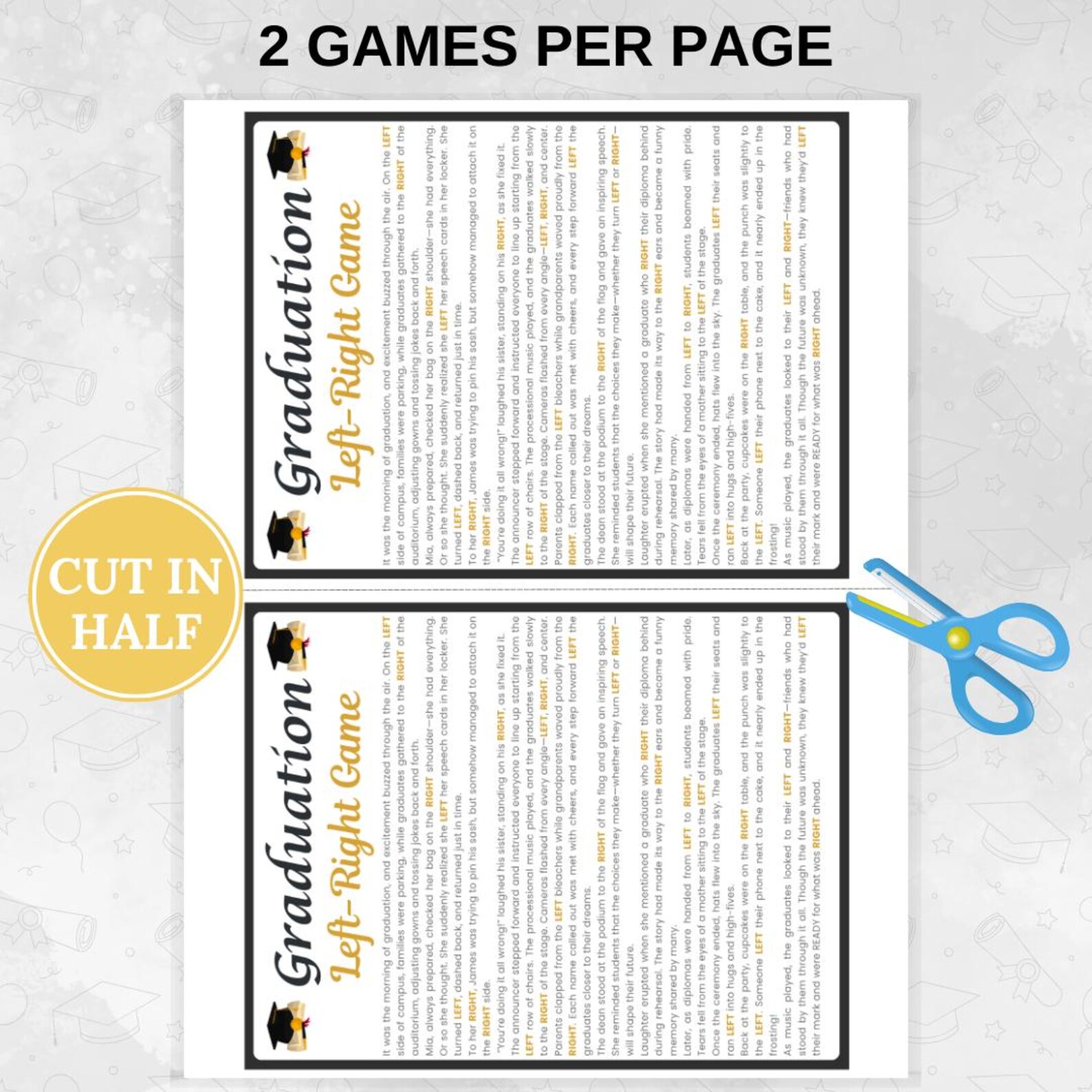 Graduation Left Right Game, Pass the Prize Gift Exchange Game ...