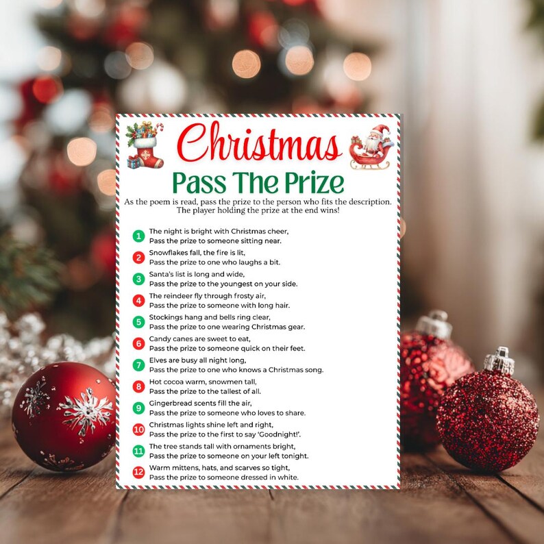 Christmas Pass the Prize Game, Pass the Gift, Christmas Party Game ...