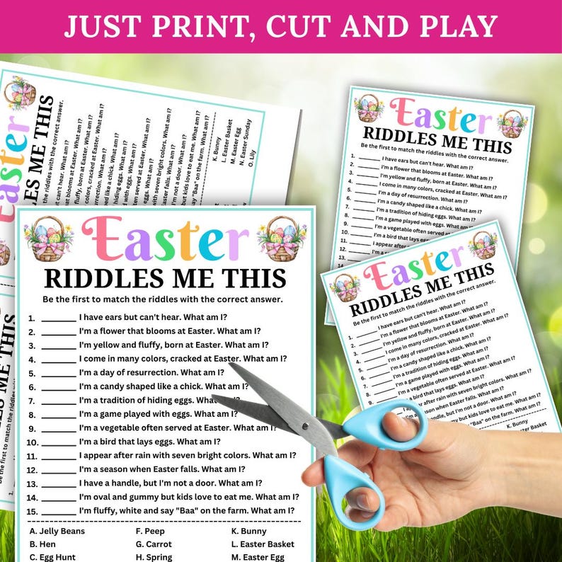 Easter Riddles Game, Easter Riddle Me This, Holiday Riddles Game, Jokes ...