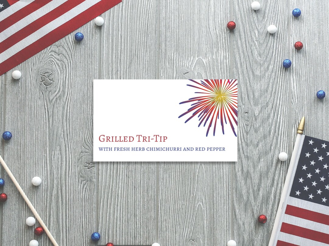 Fireworks Buffet Card Template, Fourth of July Party Buffet Cards ...