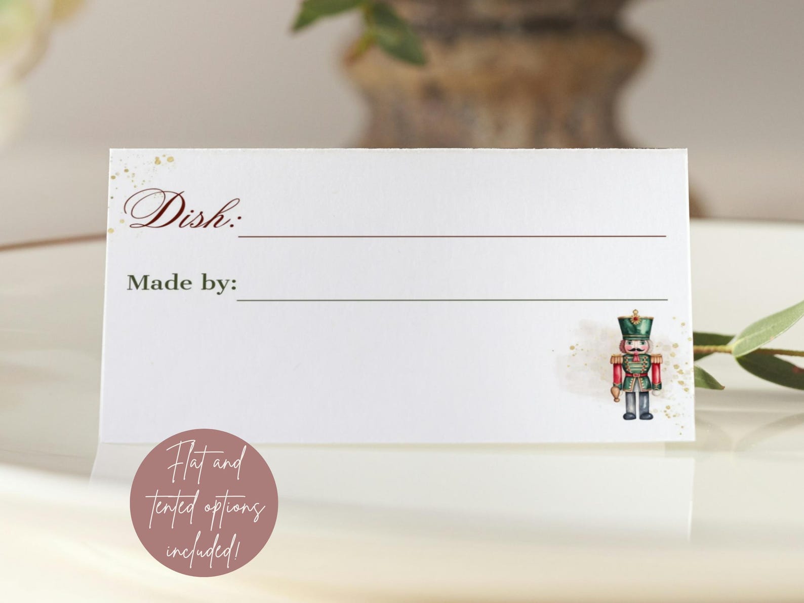 Christmas Potluck Card Printable, Holiday Buffet Labels, Christmas ...
