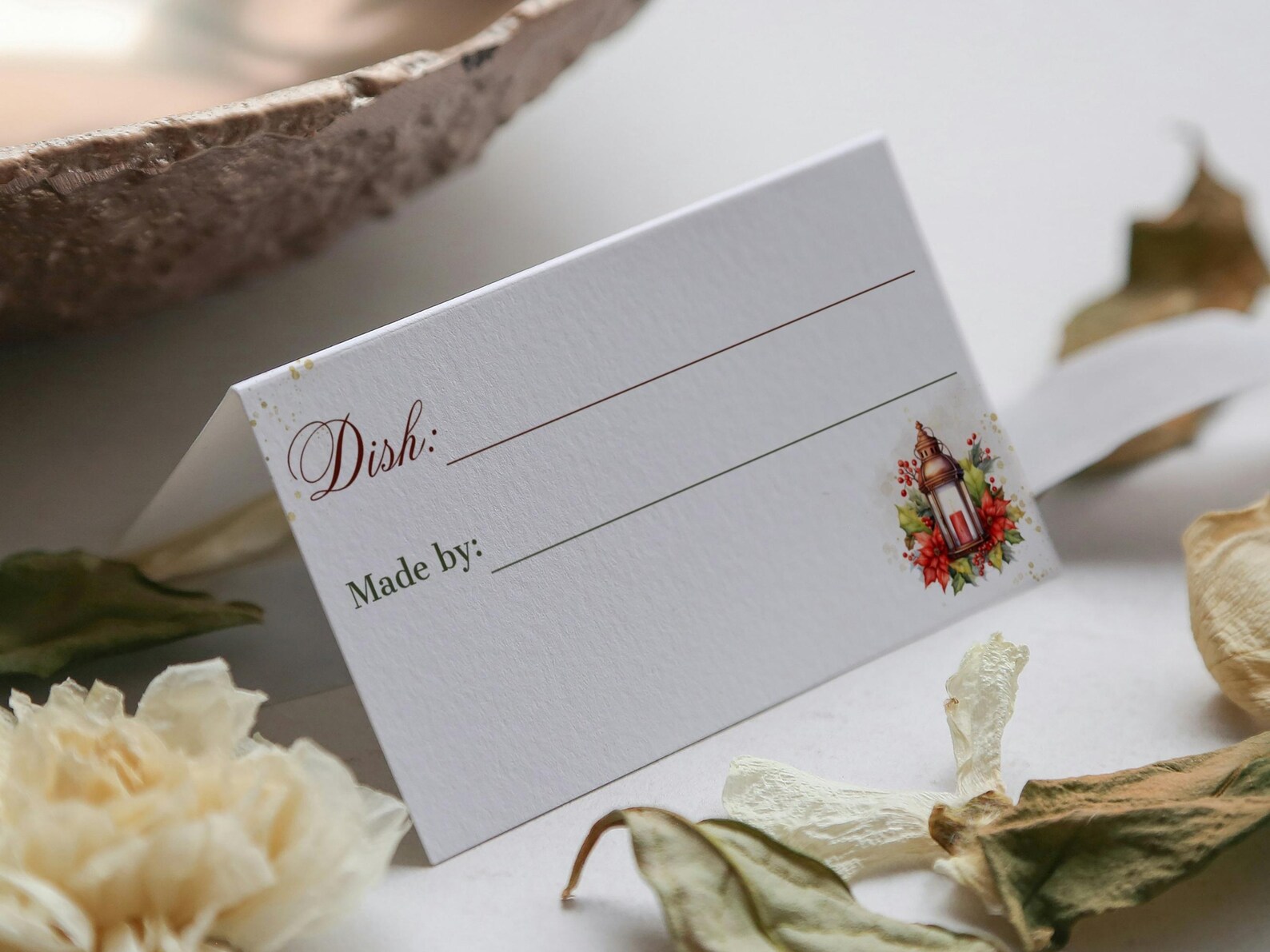 Christmas Potluck Card Printable, Holiday Buffet Labels, Christmas ...