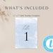 Dusty Blue Table Number Template, Printable Modern Table Number Card ...