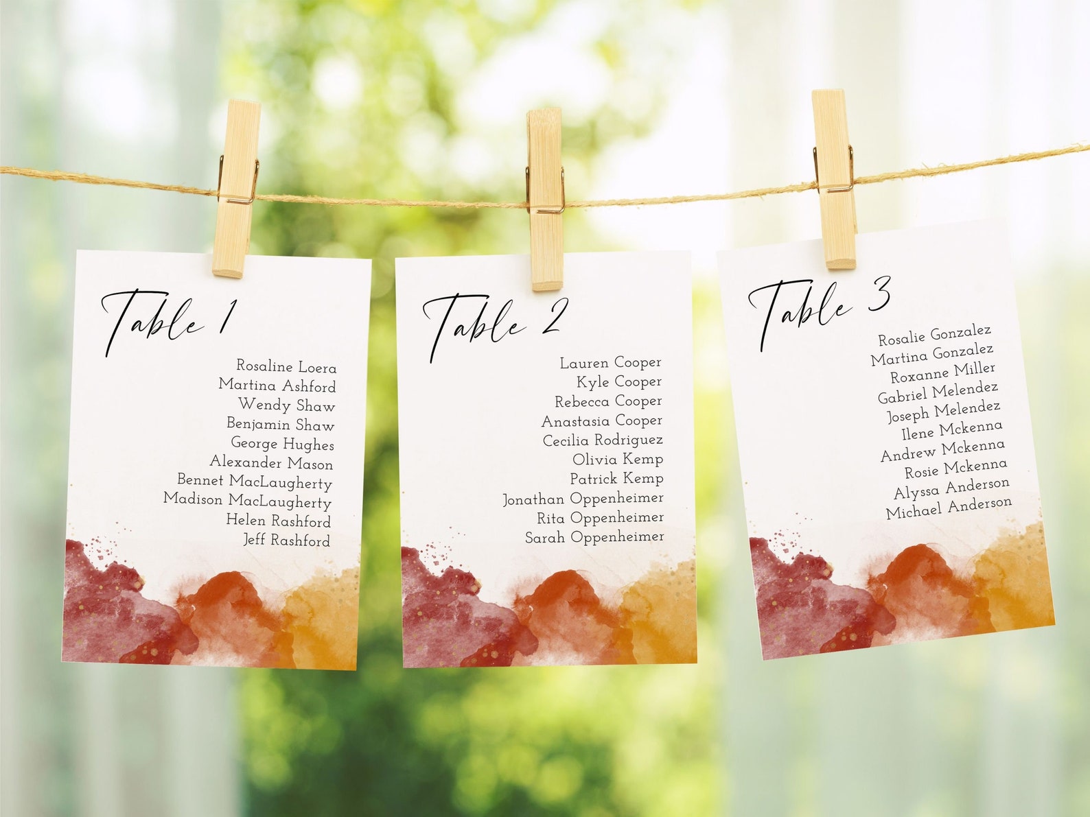 Autumn Wedding Seating Chart Template, Printable Fall Seating Chart ...
