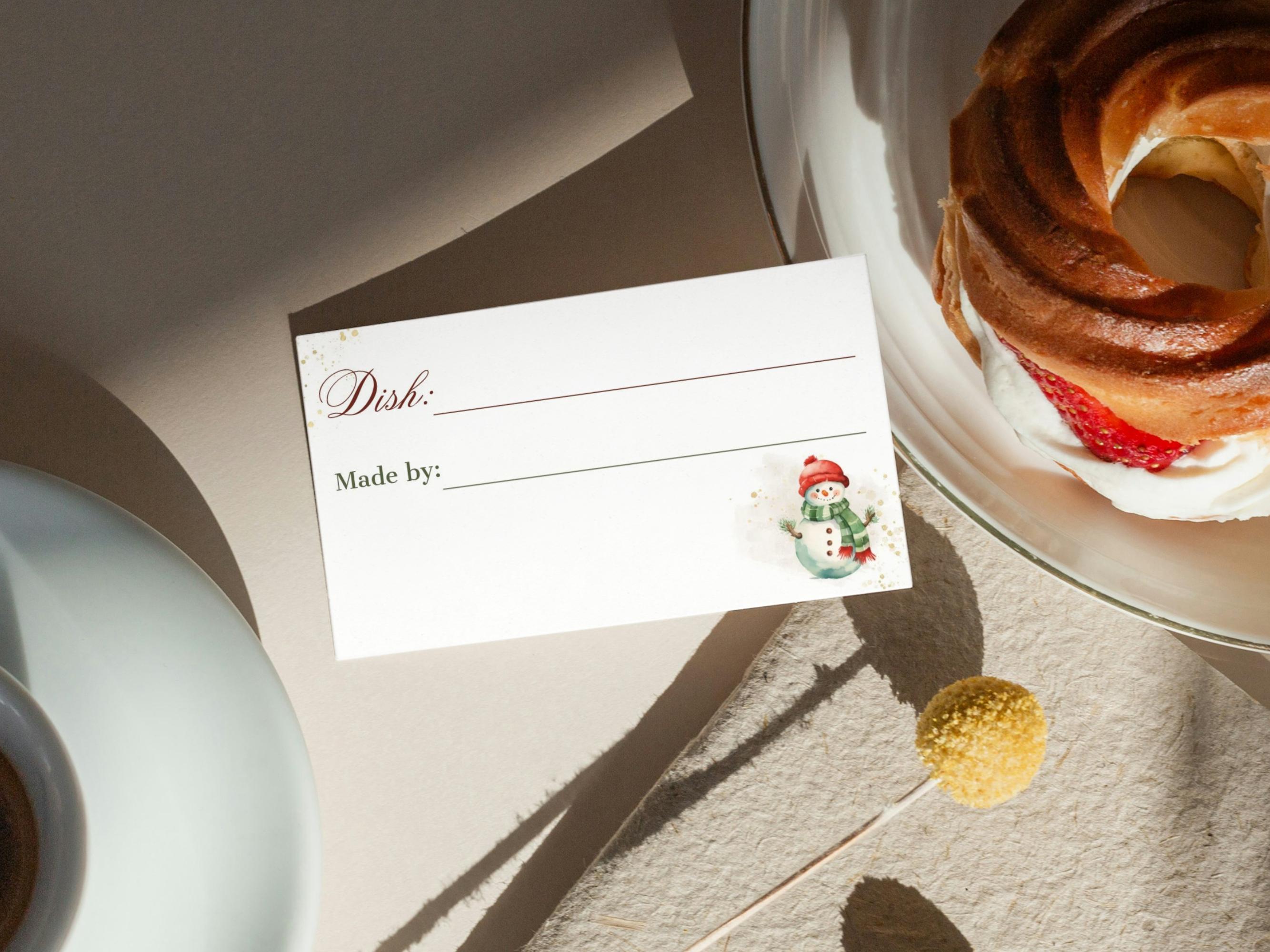 Christmas Potluck Card Printable, Holiday Buffet Labels, Christmas ...