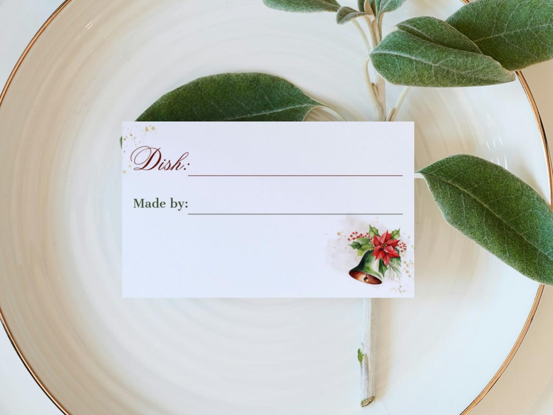 Christmas Potluck Card Printable, Holiday Buffet Labels, Christmas ...