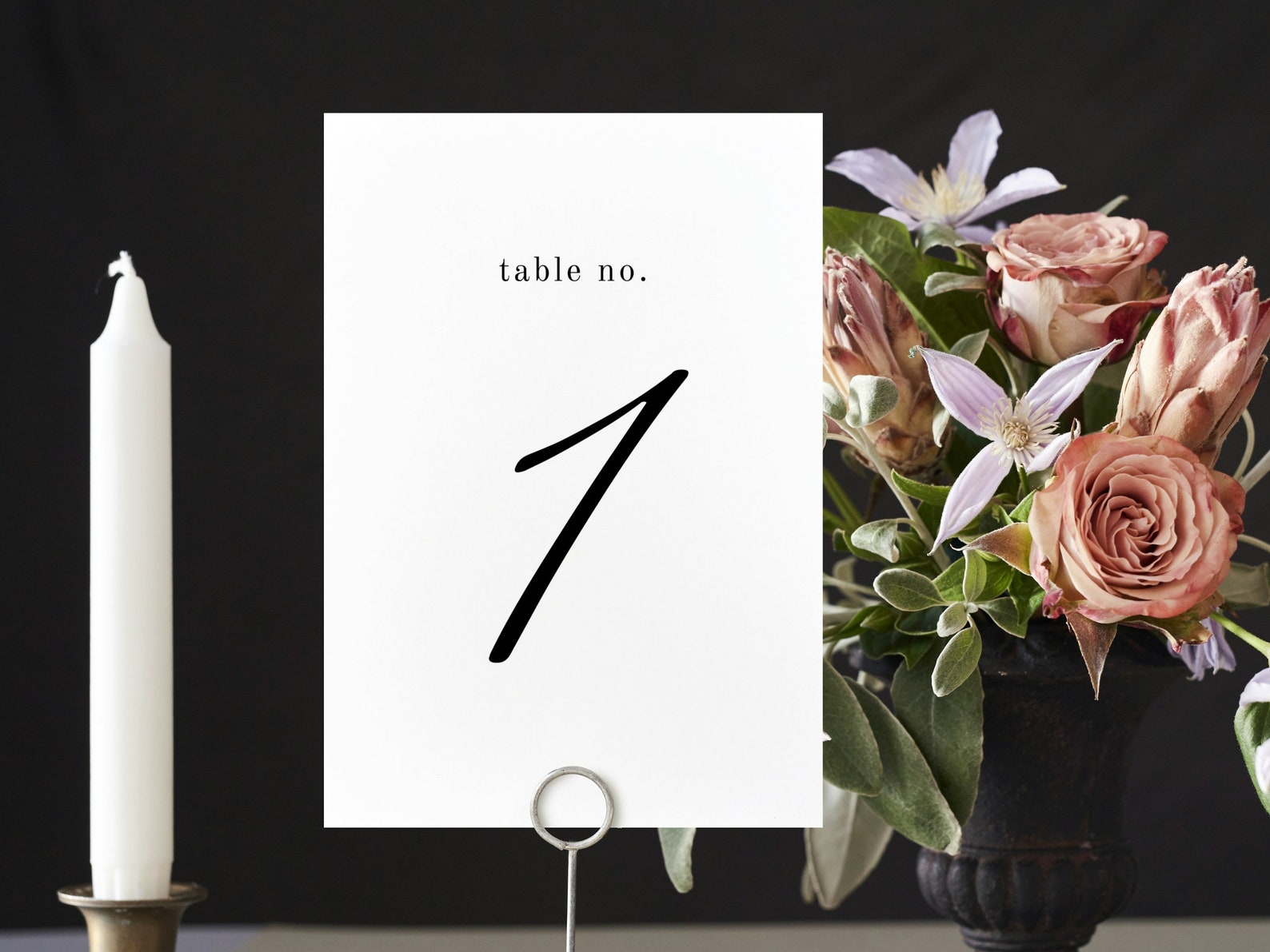 Modern Wedding Table Number Template, Printable Custom Table Numbers ...