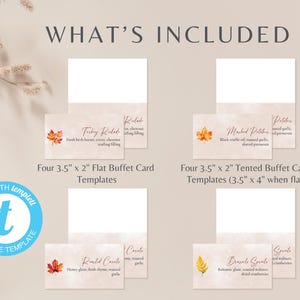 Autumn Buffet Card Template, Printable Fall Leaves Buffet Label ...