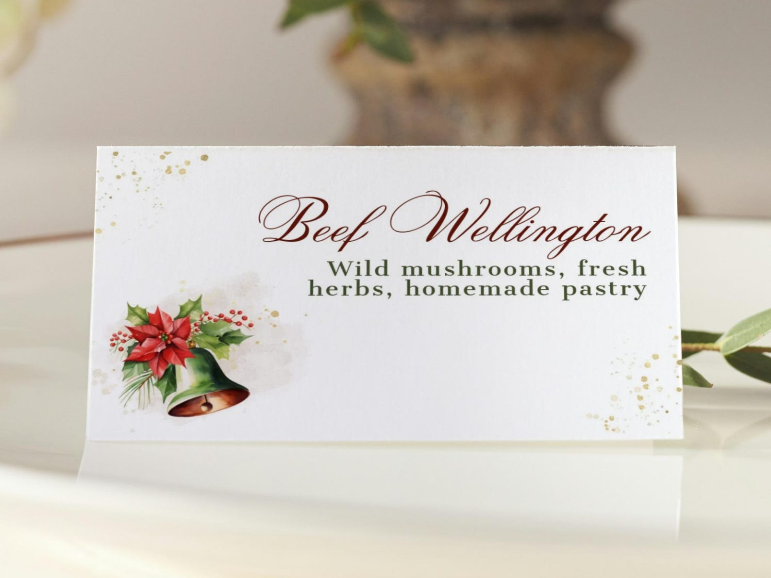 Christmas Buffet Card Template, Printable Holiday Buffet Card ...