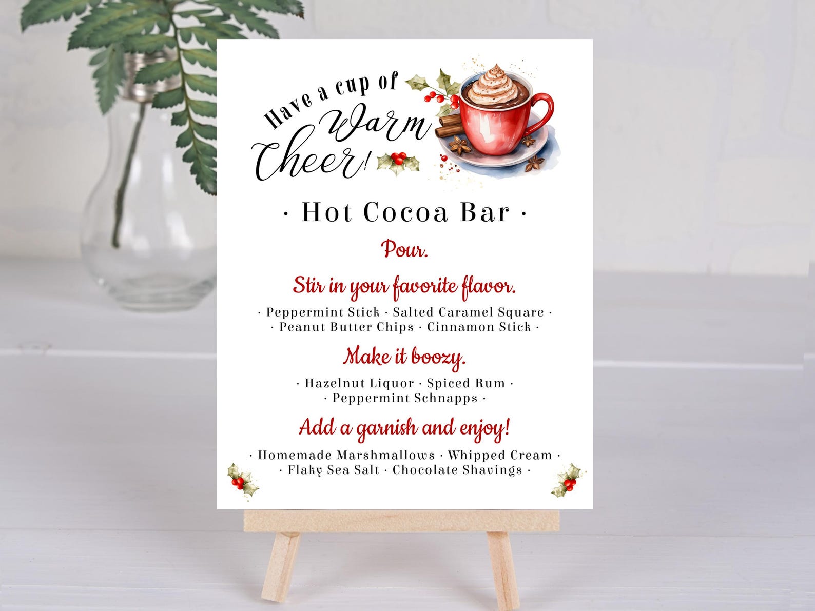 Hot Chocolate Bar Sign Template, Hot Cocoa Station Sign, Hot Chocolate ...