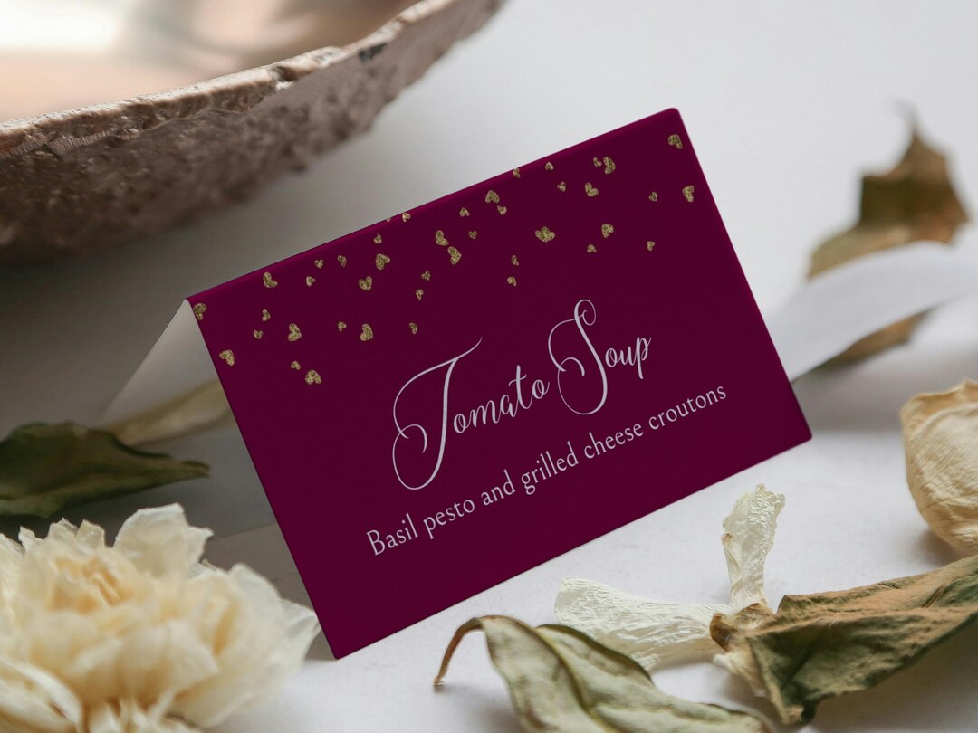 Valentines Day Buffet Card Template, Printable Valentines Buffet Menu ...