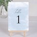 Dusty Blue Table Number Template, Printable Modern Table Number Card ...