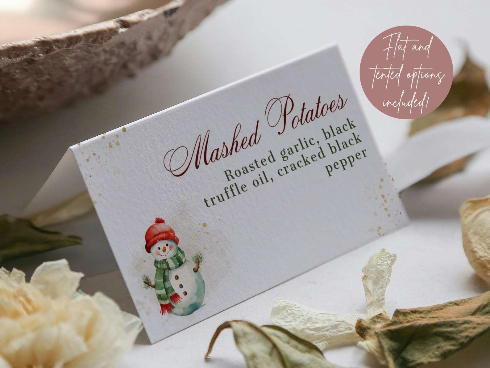 Christmas Buffet Card Template, Printable Holiday Buffet Card ...