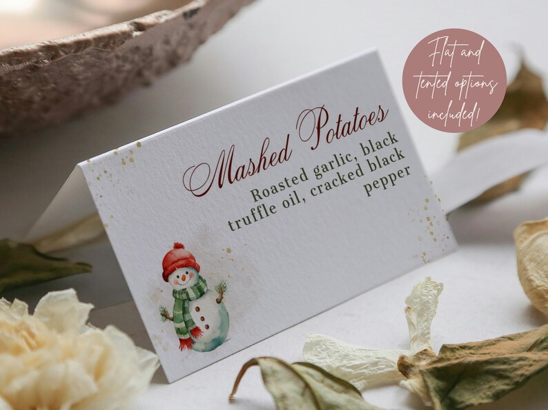 Christmas Buffet Card Template, Printable Holiday Buffet Card ...