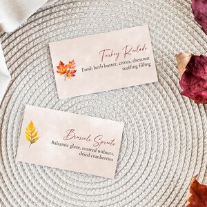 Autumn Buffet Card Template, Printable Fall Leaves Buffet Label ...