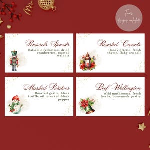 Christmas Buffet Card Template, Printable Holiday Buffet Card ...