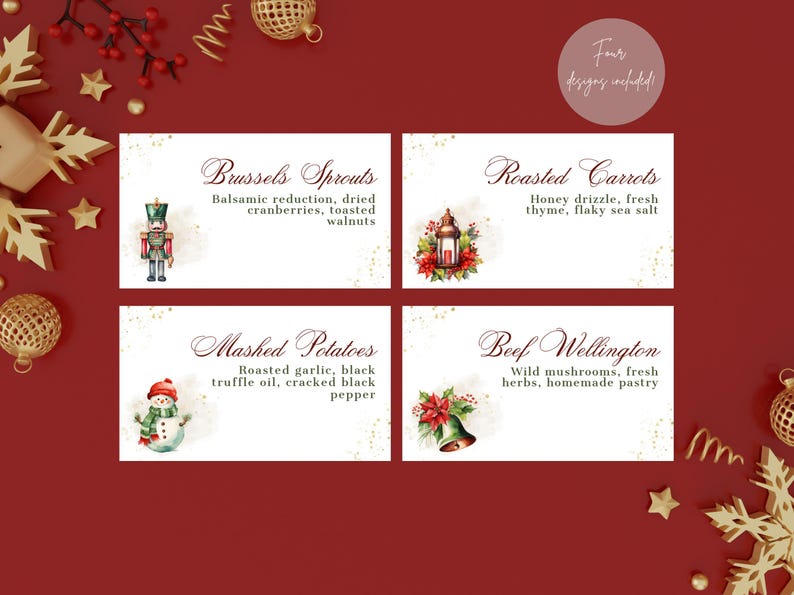 Christmas Buffet Card Template, Printable Holiday Buffet Card ...