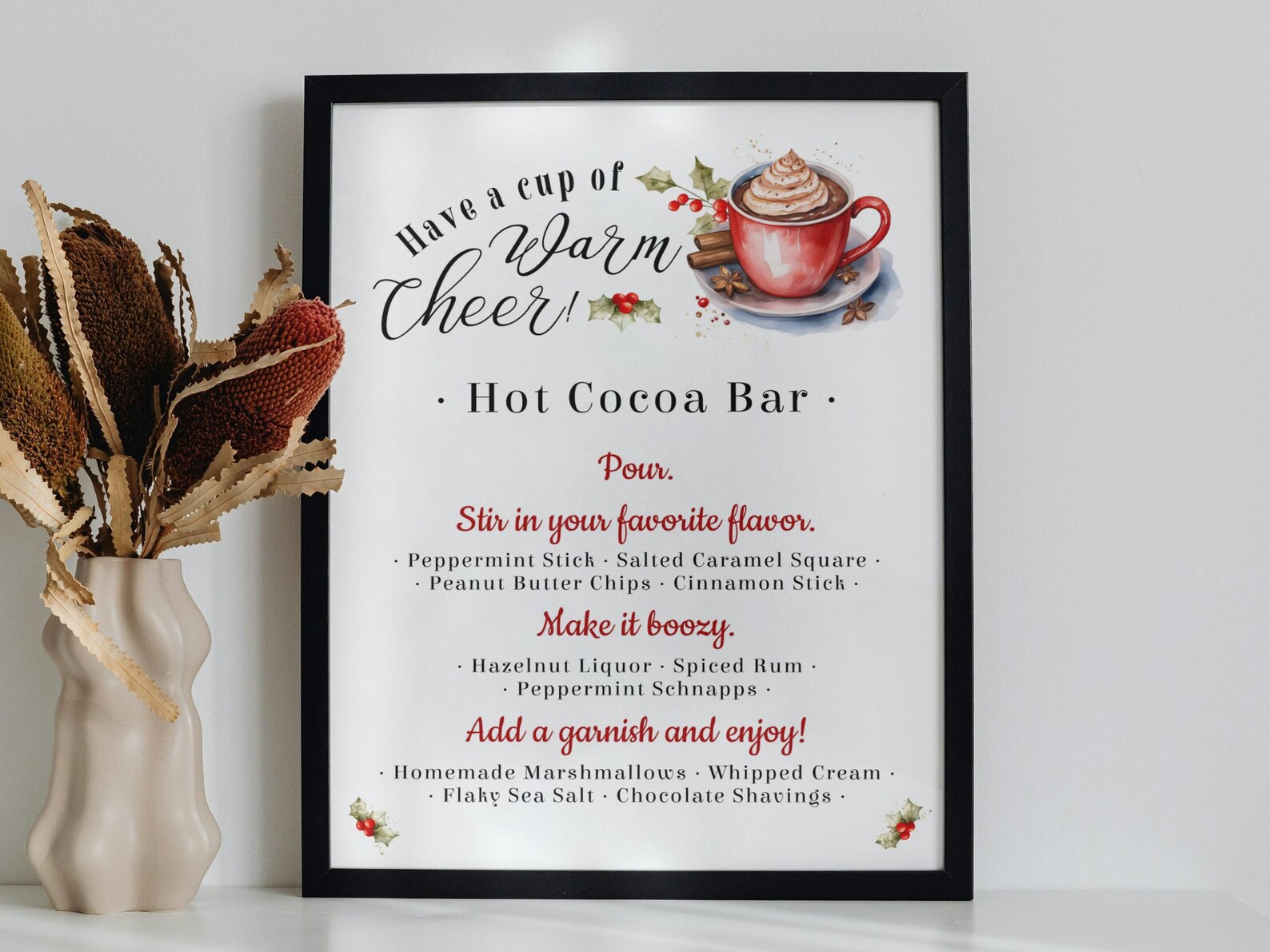 Hot Chocolate Bar Sign Template, Hot Cocoa Station Sign, Hot Chocolate ...