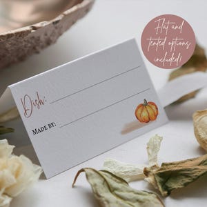 Autumn Potluck Buffet Card Printable, Thanksgiving Potluck Food Label ...