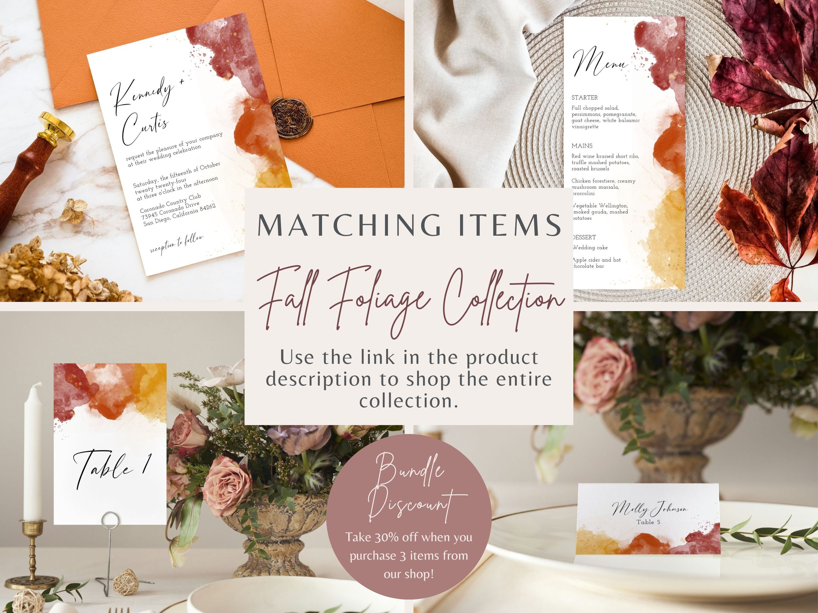 Autumn Wedding Seating Chart Template, Printable Fall Seating Chart ...