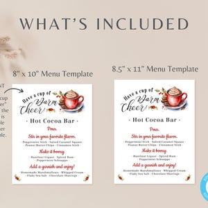 Hot Chocolate Bar Sign Template, Hot Cocoa Station Sign, Hot Chocolate ...