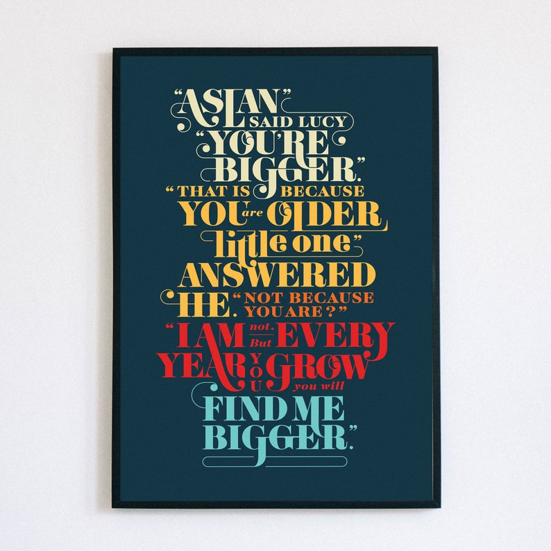 The Chronicles of Narnia "every Year You Grow" Aslan Quote Poster - Etsy